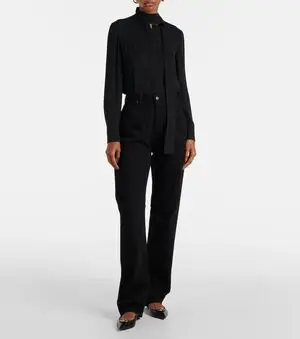 Valentino Garavani High-rise Straight Leg Jeans In Nero