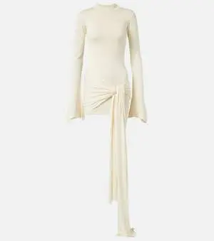 AYA MUSE Gathered Silk-blend Mini Dress