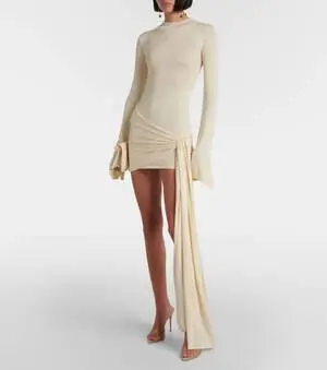 AYA MUSE Gathered Silk-blend Mini Dress