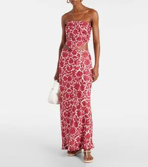 Faithfull The Brand Antibes Floral Linen Bandeau Top