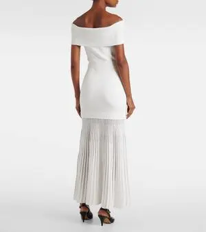 Rebecca Vallance Mariana Knitted Off-shoulder Midi Dress