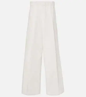 Dries Van Noten High-rise Cotton Wide-leg Trousers - White