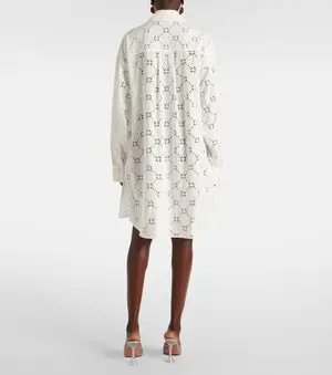 AREA Draped Cotton Shirt Dress