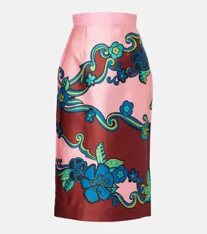 ALEMAIS Floral High-rise Midi Skirt - Multicoloured