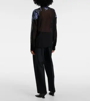 Dries Van Noten Sequined Chiffon Blouse