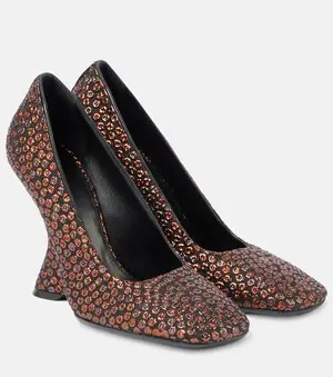 Dries Van Noten Jacquard Wedge Pumps - Brown