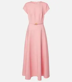 Oscar De La Renta Wool-blend Midi Dress - Blue