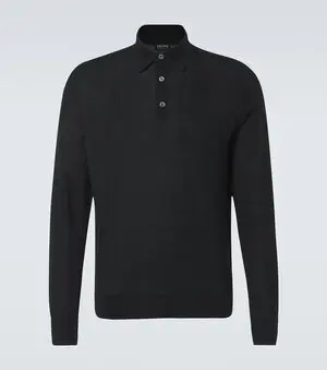 Zegna Wool Polo Shirt - Black