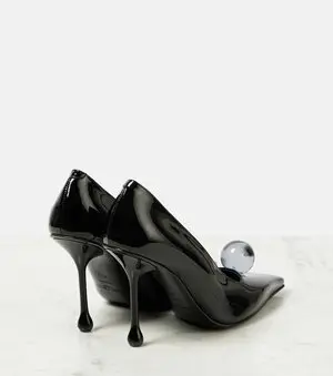 JIMMY CHOO Orb 95 Embellished Patent Leather Pumps