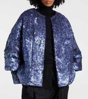 Dries Van Noten Sequined Jacket - Blue