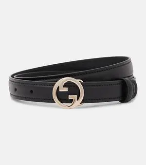 Gucci Blondie Interlocking G Leather Belt - Black