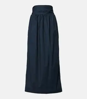ADRIANA DEGREAS Cotton Maxi Skirt - Blue
