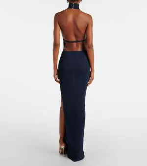 AYA MUSE Draped Halterneck Gown