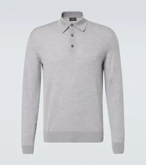Zegna Wool Polo Shirt - Grey