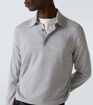 Zegna Wool Polo Shirt - Grey