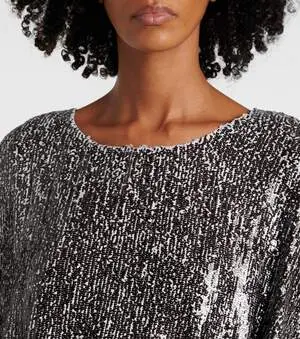 Dries Van Noten Sequined Gathered Blouse
