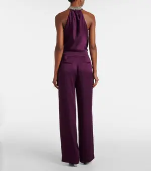 Simkhai Kira Satin Wide-leg Pants