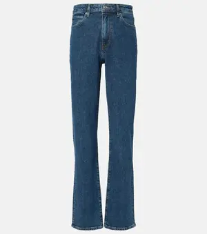 FRAME The Ruler High-rise Straight Jeans - Blue