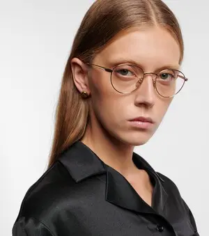 Loewe Slim Round Eyeglasses In Shiny Light