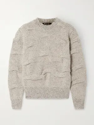 Loro Piana Gathered Mélange Wool Sweater