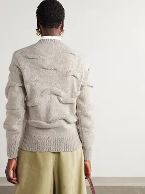 Loro Piana Gathered Mélange Wool Sweater