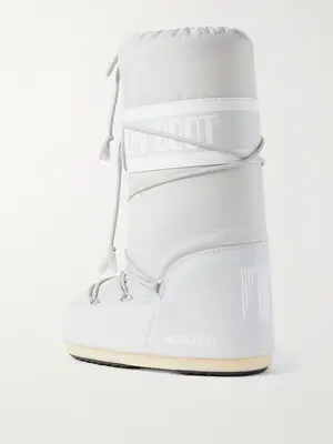 Moon Boot Icon Shell And Leather-like Snow Boots - Gray