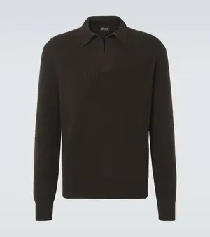Zegna Cashmere Polo Sweater - Brown