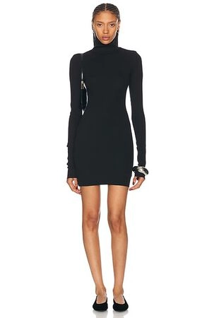 Eterne Long Sleeve Turtleneck Mini Dress - Black