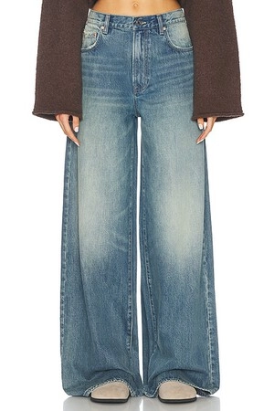 GRLFRND Luna Mid Rise Baggy Wide Leg Jeans - Jackson