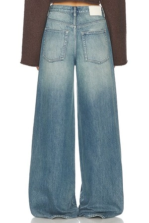 GRLFRND Luna Mid Rise Baggy Wide Leg Jeans