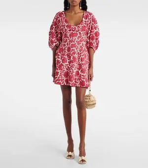 Faithfull The Brand Raynara Floral Linen Mini Dress