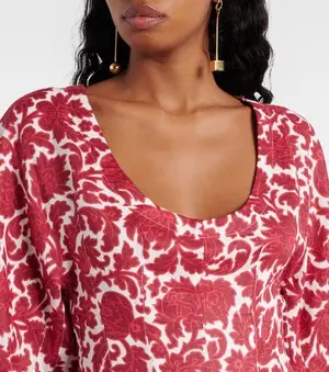 Faithfull The Brand Raynara Floral Linen Mini Dress