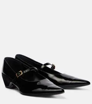 Khaite Patent Leather Mary Jane Flats - Black