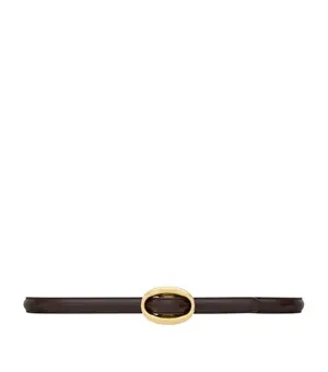 Saint Laurent Leather Oval Buckle Belt - Pink