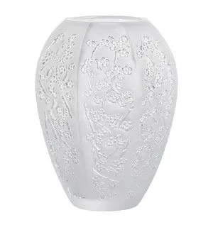 Lalique Medium Crystal Sakura Vase - Clear