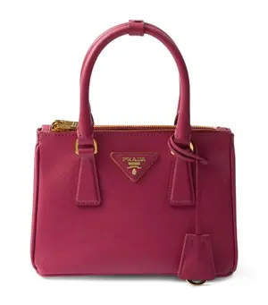 Prada Mini Saffiano Leather Galleria Top-handle Bag - Pink