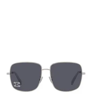 Celine Celine Rhinestone Triomphe Sunglasses Grey