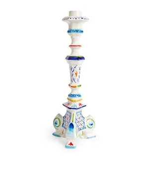 LES-OTTOMANS Turquerie Candlestick Holder - Blue