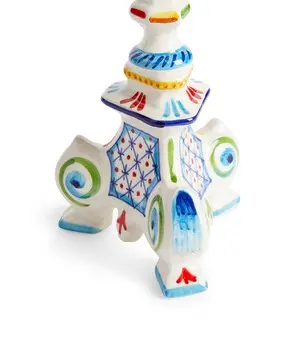 LES-OTTOMANS Turquerie Candlestick Holder - Blue