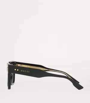Gucci Acetate Square Frame Sunglasses - Black