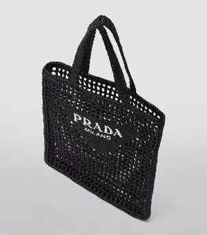 Prada Crochet Tote Bag - Black