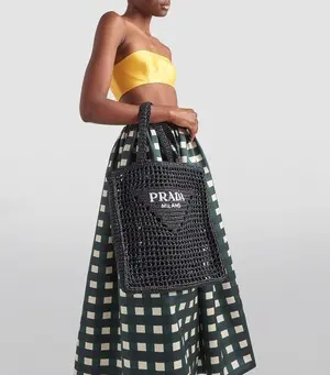 Prada Crochet Tote Bag - Black