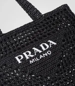 Prada Crochet Tote Bag - Black