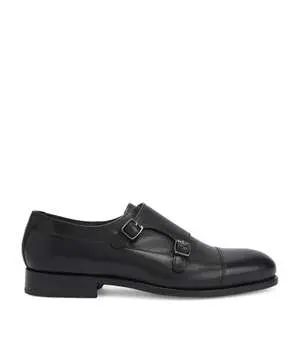Kurt Geiger Sloane Leather Monk Shoes - Black
