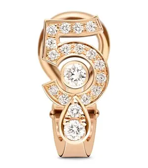 Chanel Gold And Diamond N˚5 Single Clip-on Earring - Beige