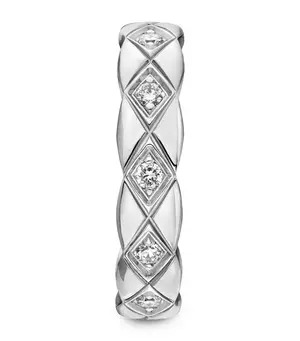 Chanel Coco Crush Single Earring In 18k White Gold With Diamonds - Silver