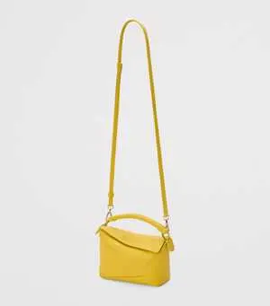 Loewe Mini Leather Puzzle Edge Top-handle Bag - Yellow