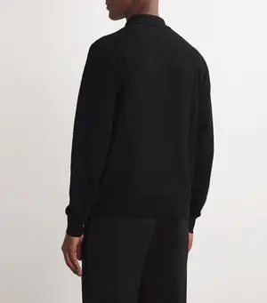 Brioni Cotton-cashmere-silk Collared Sweater - Black