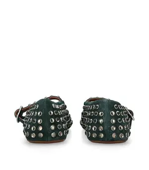 Alaïa Crystal-embellished Ballet Flats - Green