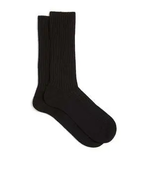 Falke Wool-cashmere Blend Boot Socks - Black